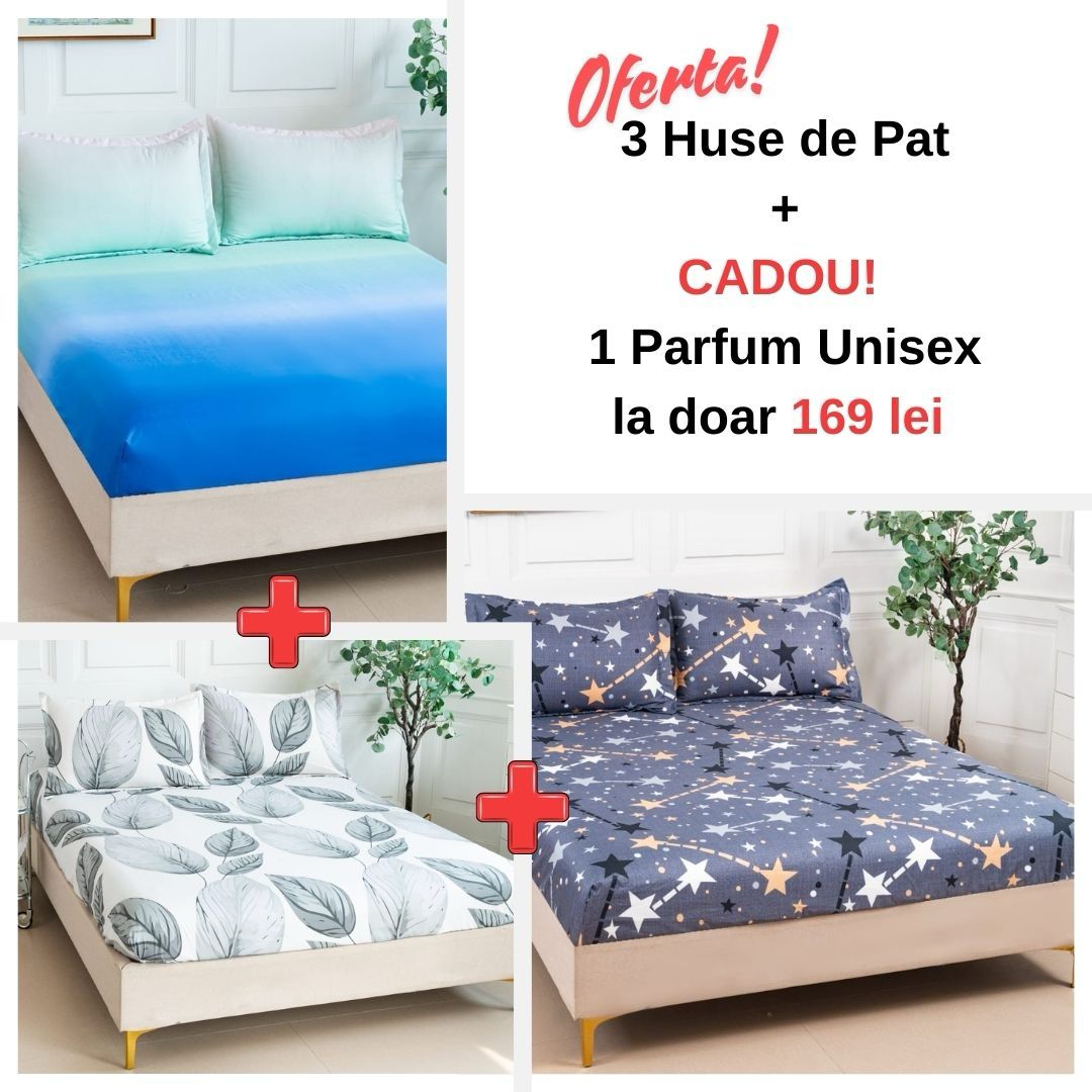 3 huse de pat + CADOU 1 parfum Unisex – Idormitor